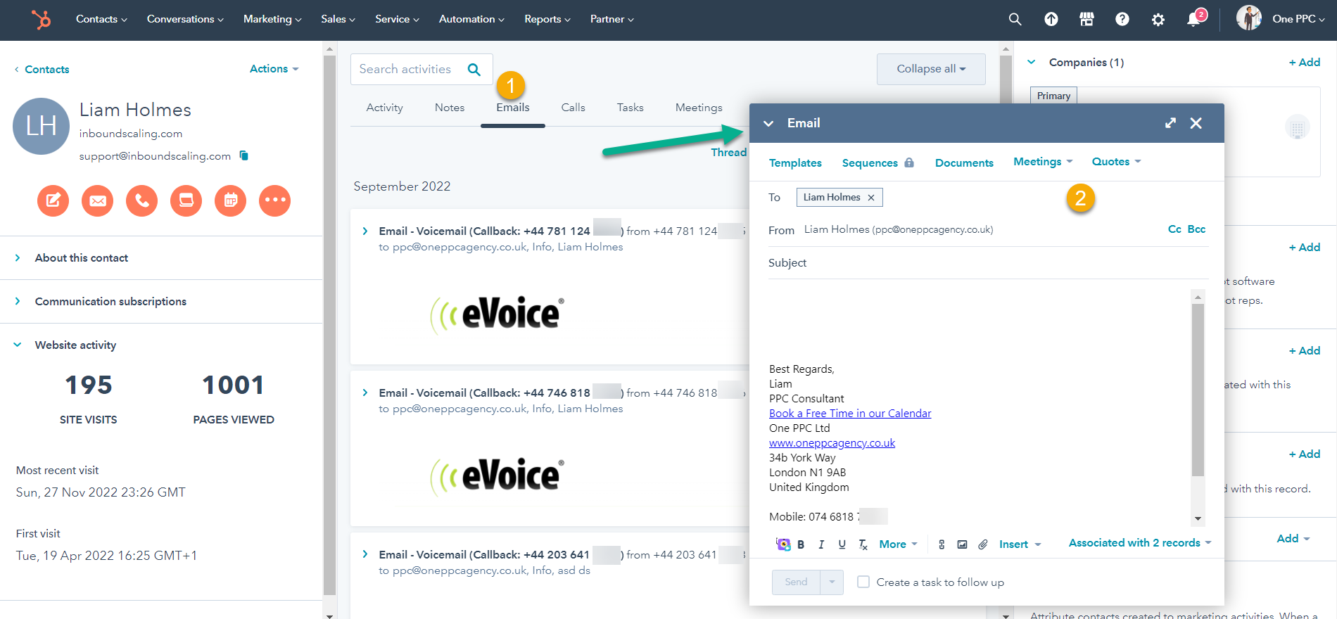 Using HubSpot to Send and Reply to One-to-One Emails